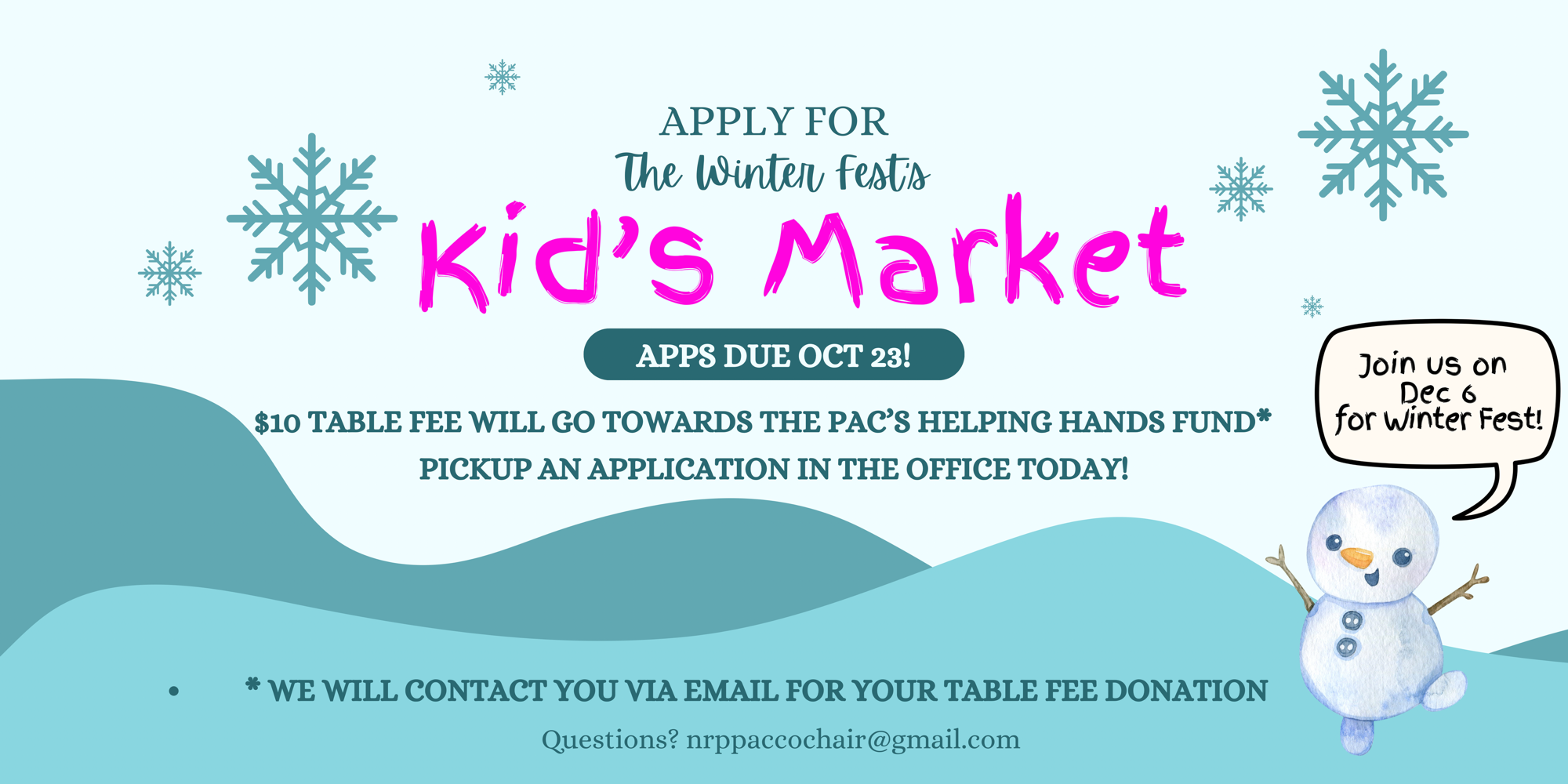 Kid’s Market is Back! For Winter Fest – Apps Due Oct 24 – Norma Rose ...